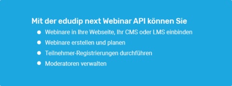 Das ist die edudip Webinar API und so funktioniert sie