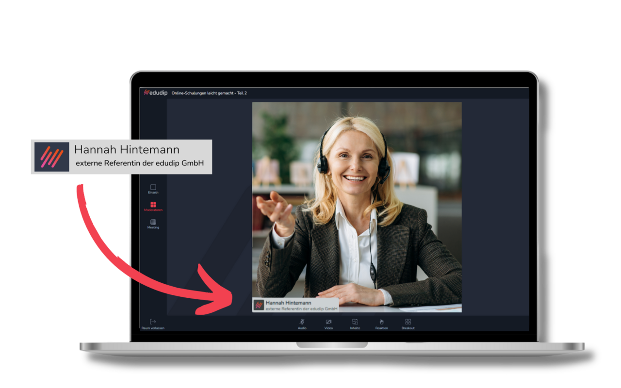 Die Funktionen für Moderatoren im Webinar-Raum - edudip